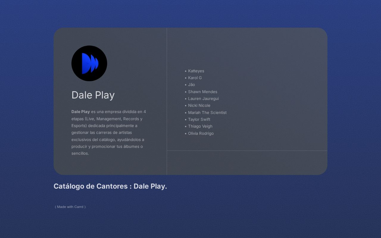 Dale Play catálogo